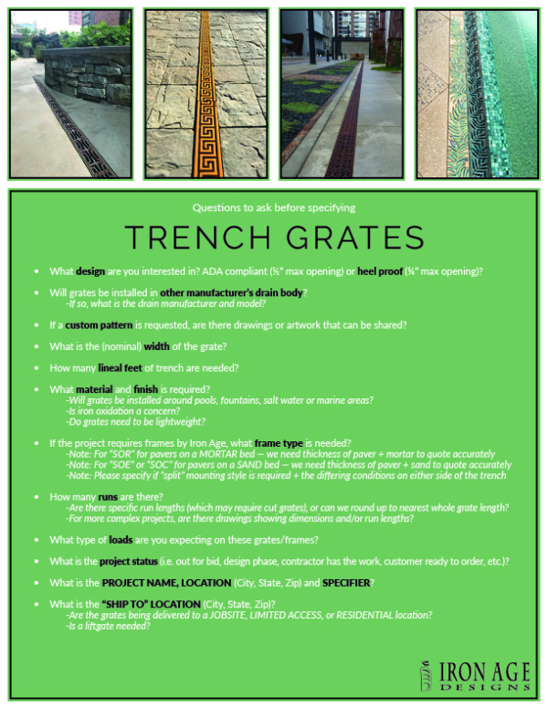 How To Specify Decorative Trench Grates - Iron Age Designs
